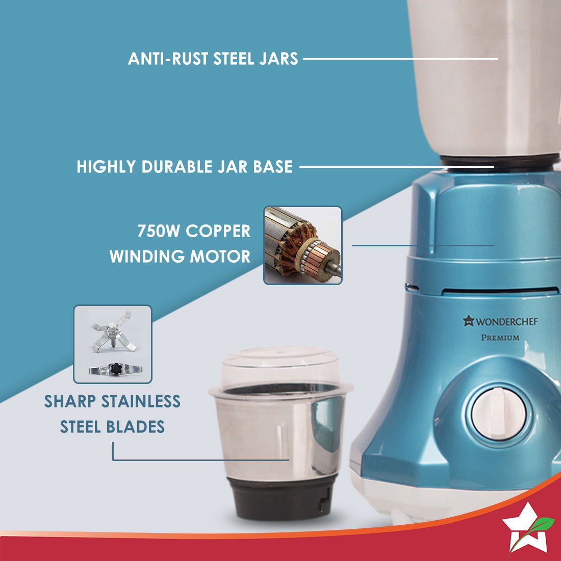 Wonderchef victor premium 750w mixer grinder store