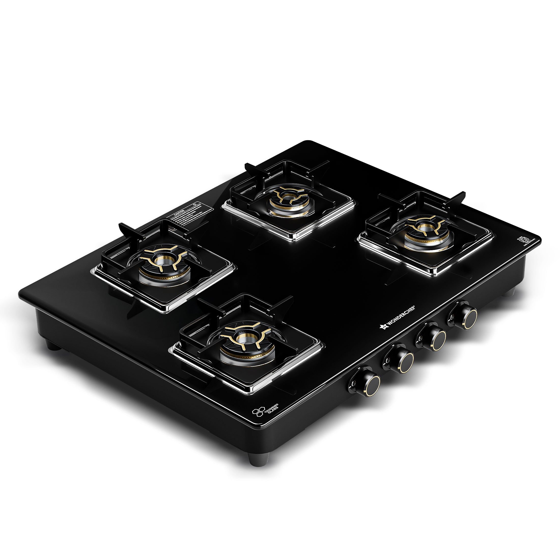 Royal 4 Brass Burner Gas Stove, LPG Gas Stove for Kitchen, ISI-approve