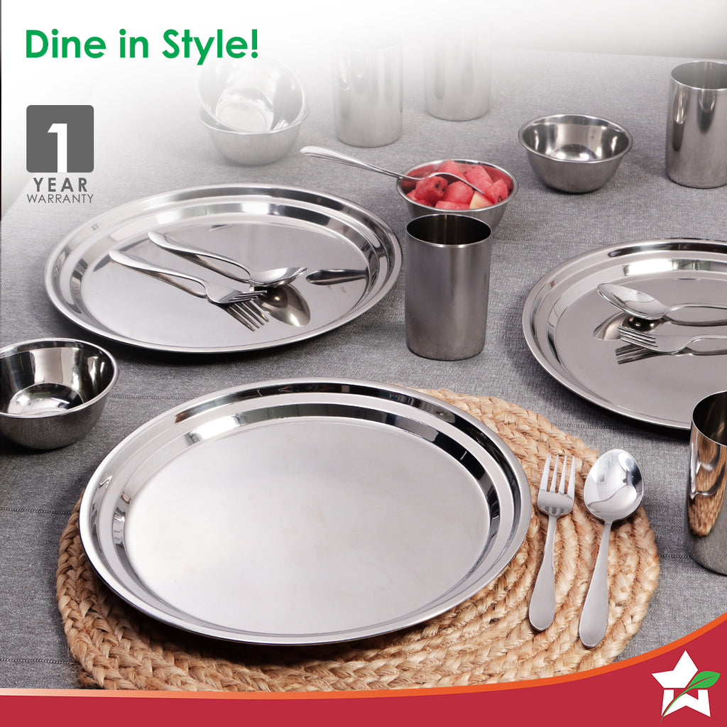 Stainless steel dinner set store