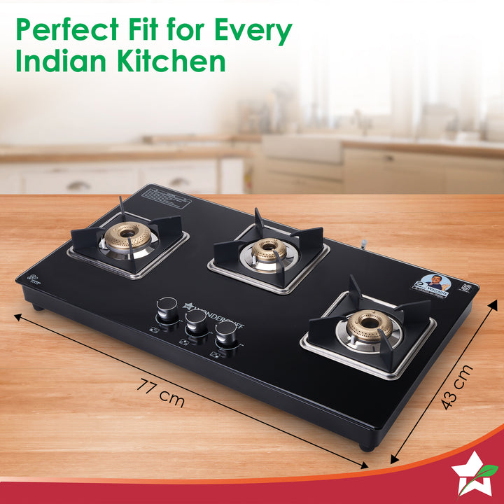 Wonderchef Octavia Auto 3-Burner Gas Stove | Efficient Stylish