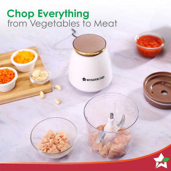 Nutri-chop Pearl Electric Chopper | 4 Sharp Stainless Steel Blades | 7 ...