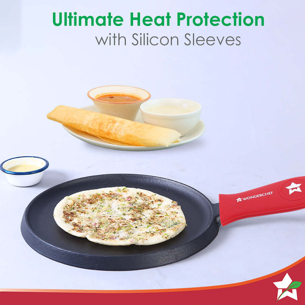 Forza Cast-Iron 25 cm Dosa Tawa Pan | Pre-Seasoned Cookware | Induction ...