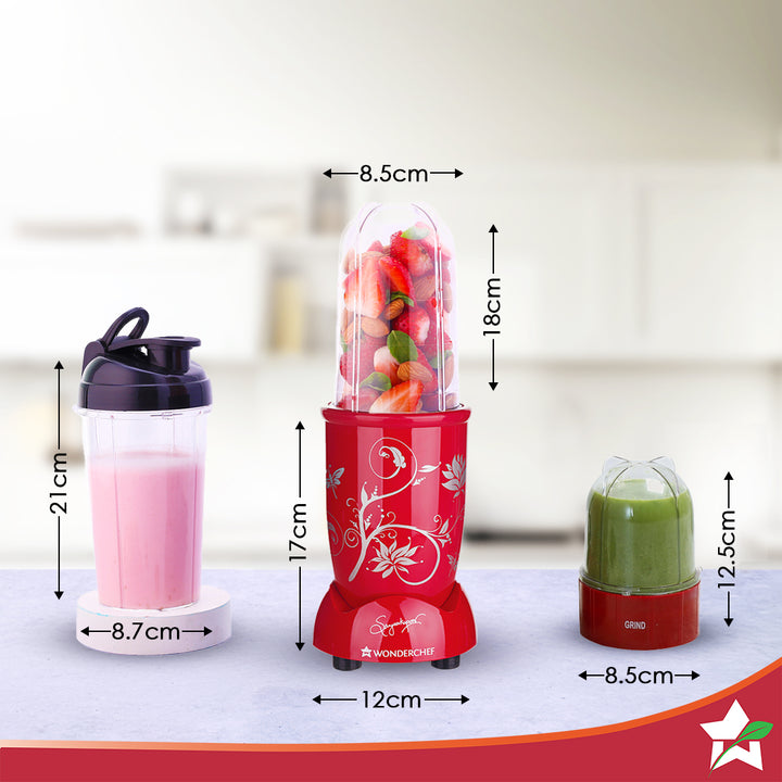Wonderchef Nutri-Blend Mixer Grinder 500W Red | Smoothie Maker