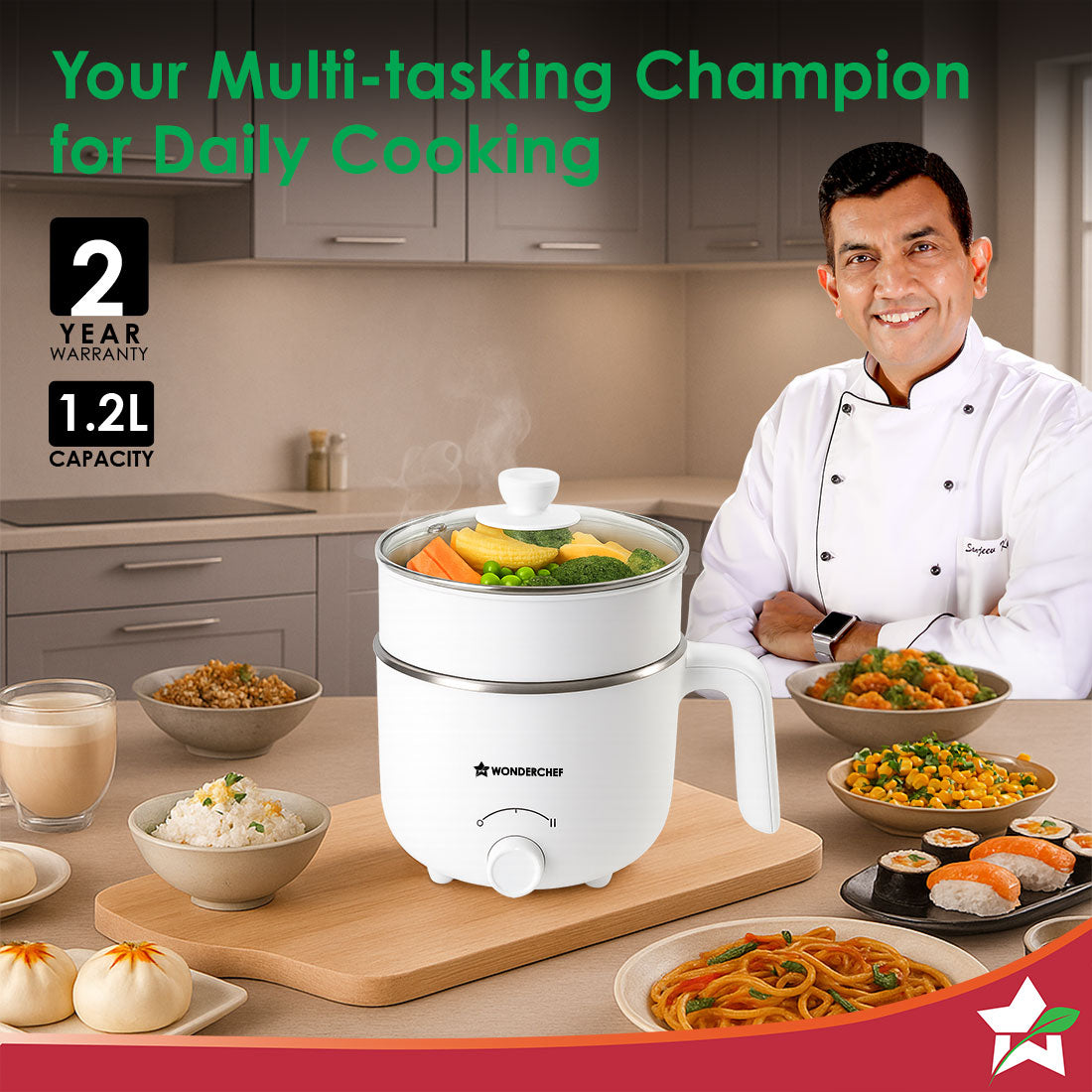 Luxe Multi Cook Kettle | Dual Power Modes | Quick Boiling | Automatic