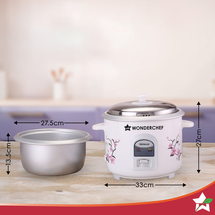 Regalia Electric Rice Cooker | 1.8 L, 700W | 2 Non-stick Bowls Serve 7