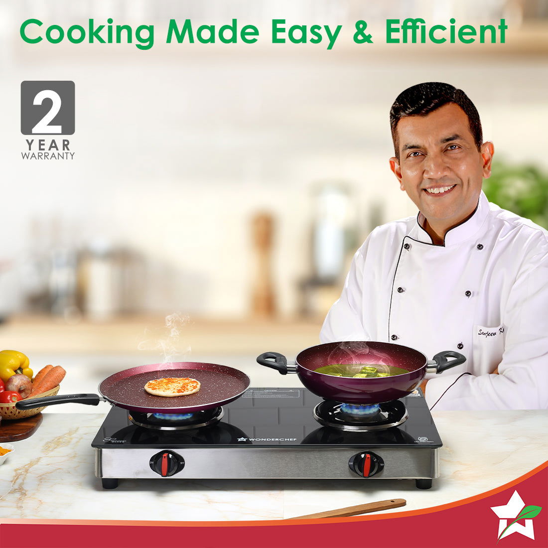 Galaxy 2 Burner Cooktop | 1 Medium, 1 Small Wide Spaced Burners | High ...