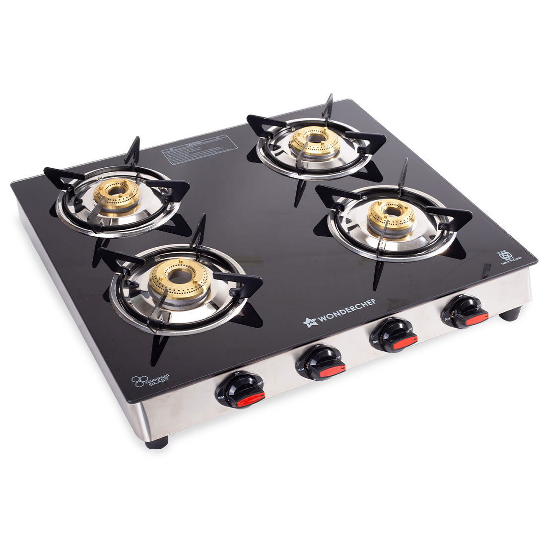Galaxy 4 Burner Cooktop | 2 Medium, 2 Small Wide Spaced Burners | High ...
