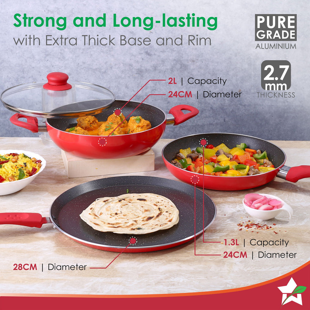 Buy Milano Non-stick Cookware Set 4Pc Online At Best Price – Wonderchef