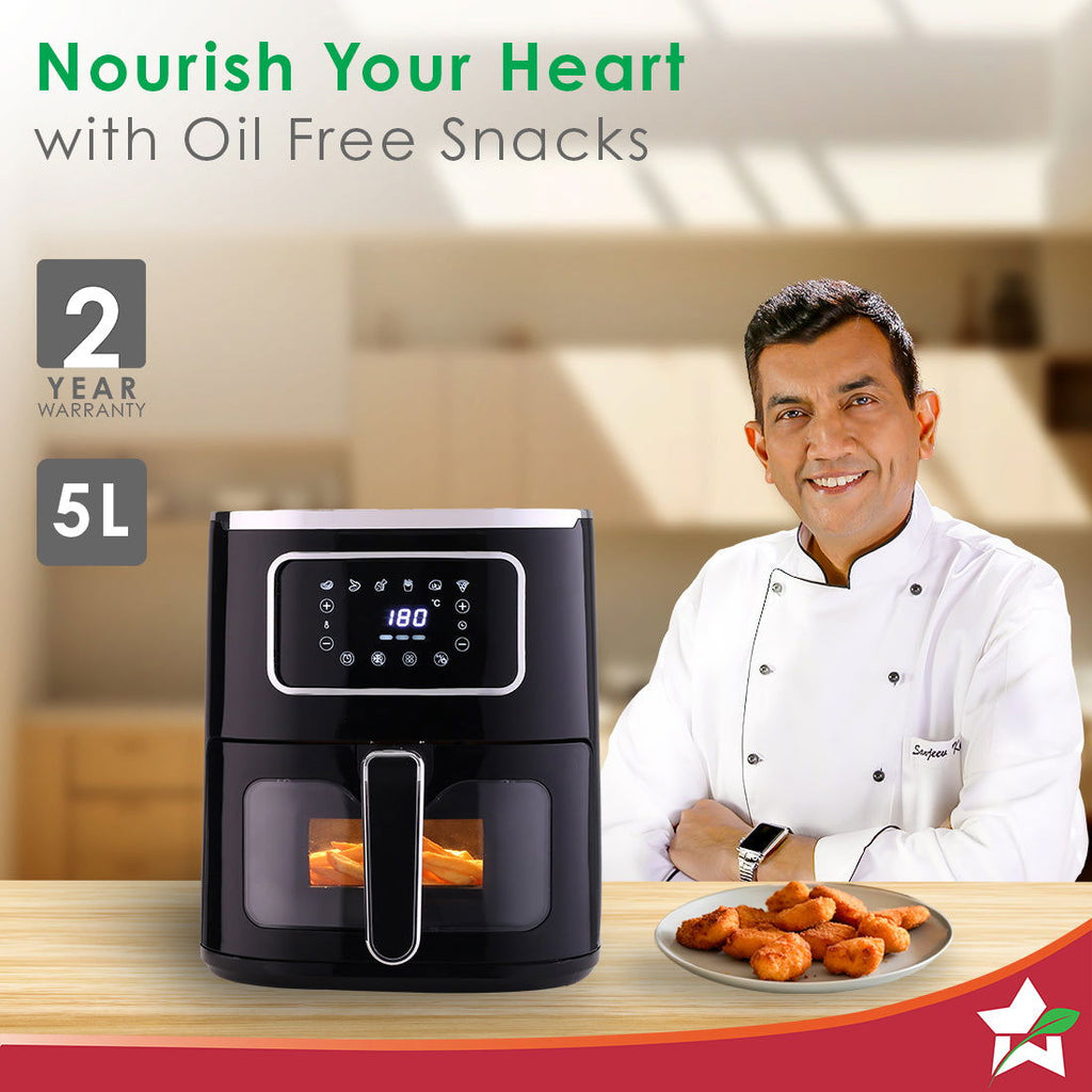 Platinum Plus Digital Air Fryer | 5L With Window & Light | Fry, Bake ...