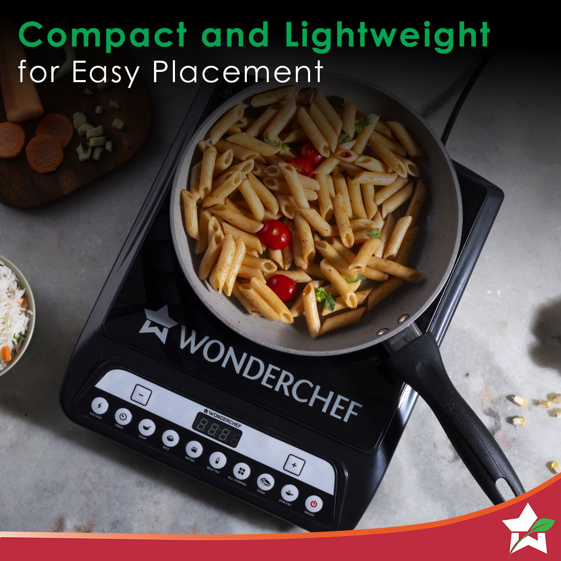 Power 1400W Induction Cooktop with 11 Preset Functions, Push Touch Con ...