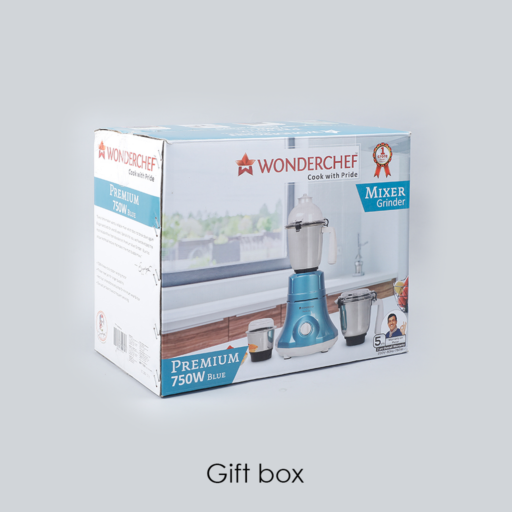 Wonderchef Premium Mixer Grinder Blue 750W Buy Mixer Grinder Online Wonderchef India