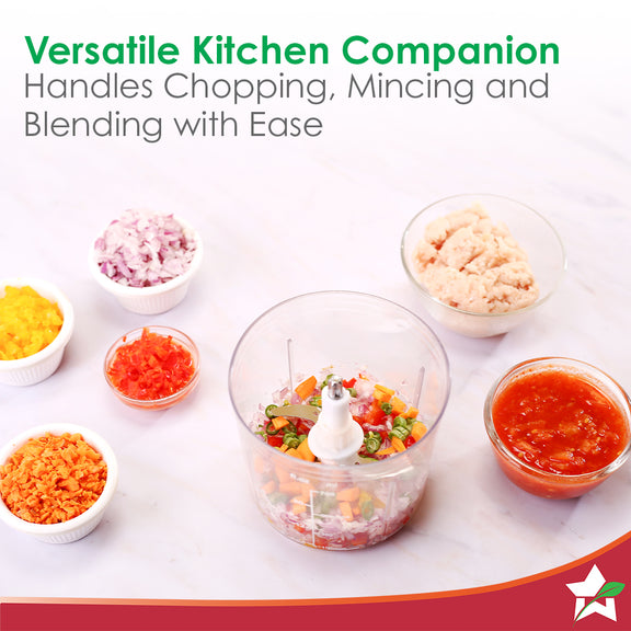 Nutri-chop Pearl Electric Chopper | 4 Sharp Stainless Steel Blades | 7