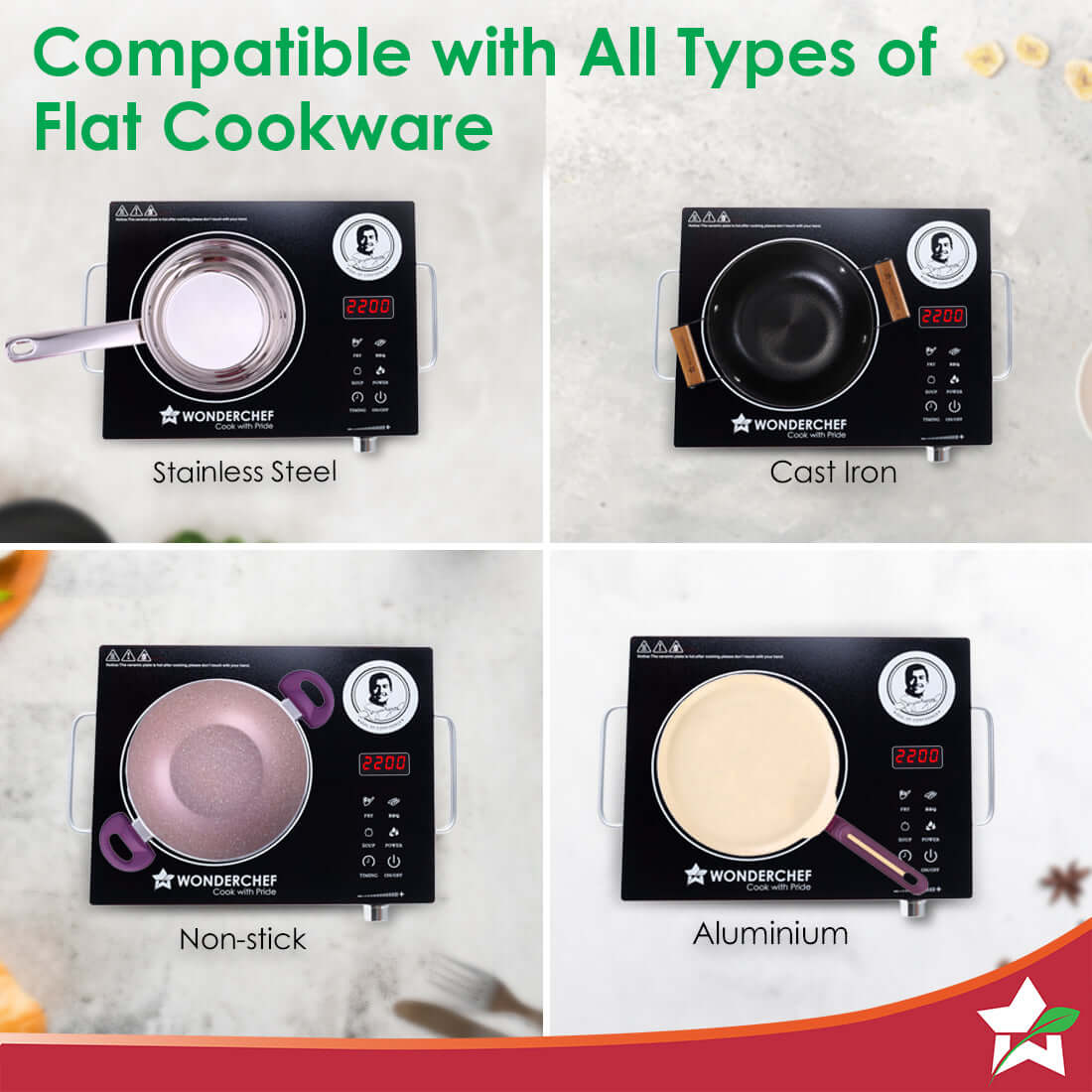 Easy Cook Infrared Cooktop | 2200 Watt Induction Cooktop | LED Digital ...