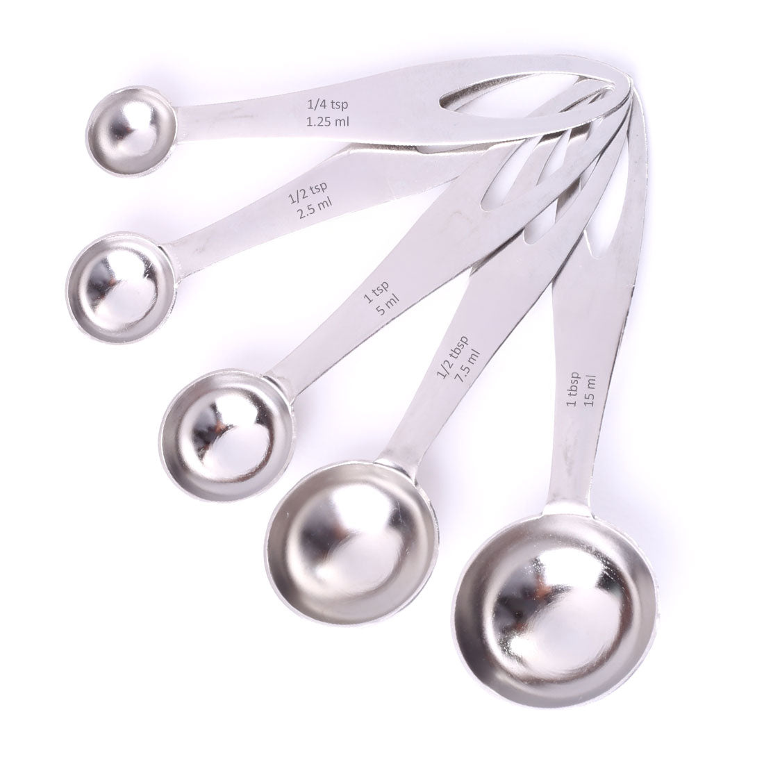 Ambrosia Stainless-steel Measuring Spoons with 5 Engraved Measurements ...