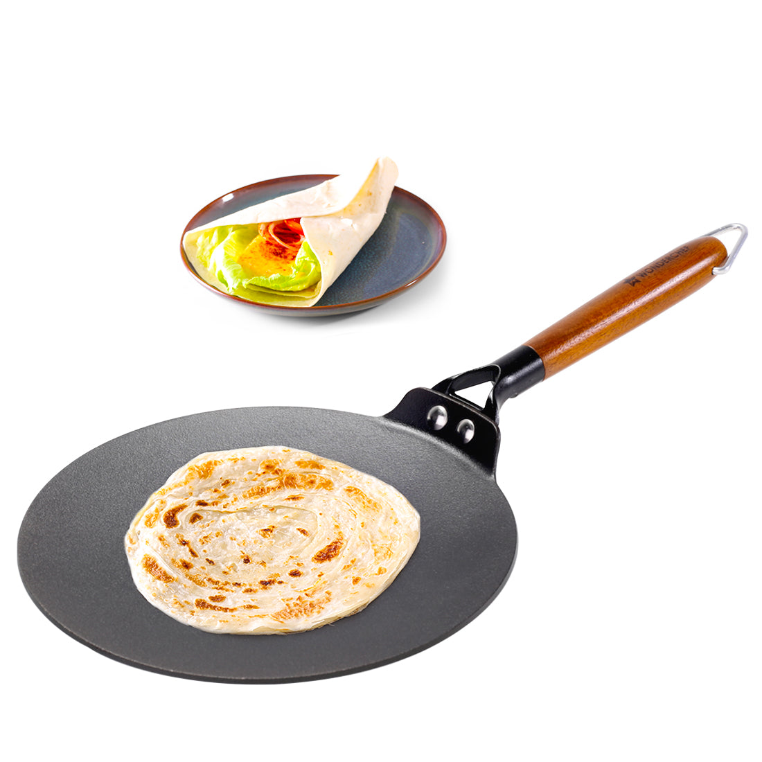 Ferro Light-weight Cast-iron Roti Tawa | 26cm | Pre-seasoned with 100% ...
