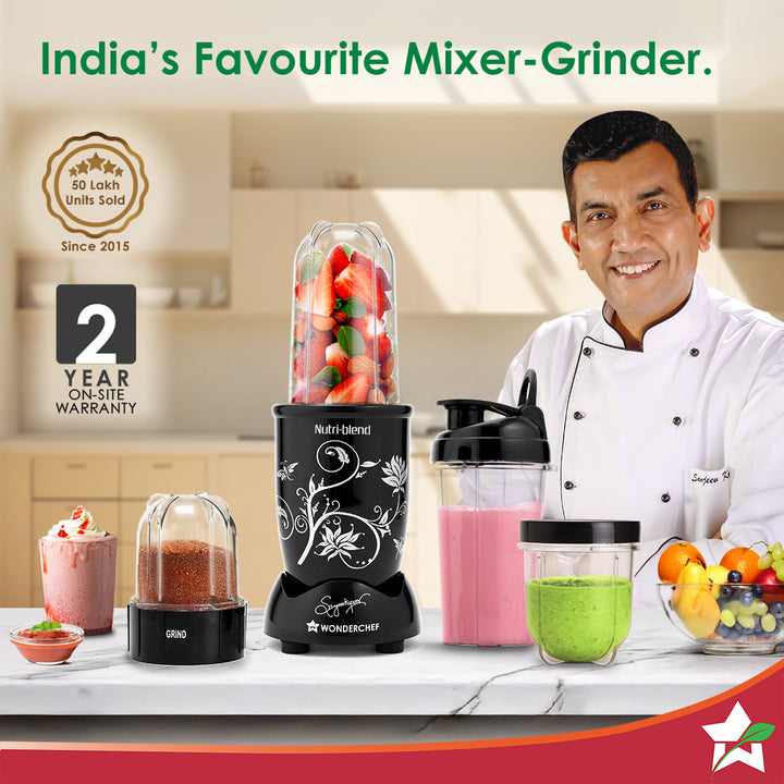Nutri-blend 500W Mixer Grinder, 22000 RPM Motor, Smoothie Maker, Masal