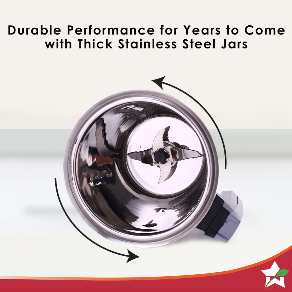 Galaxy Mixer Grinder 750W 100% Copper Motor, 4 Stainless Steel Jars ...