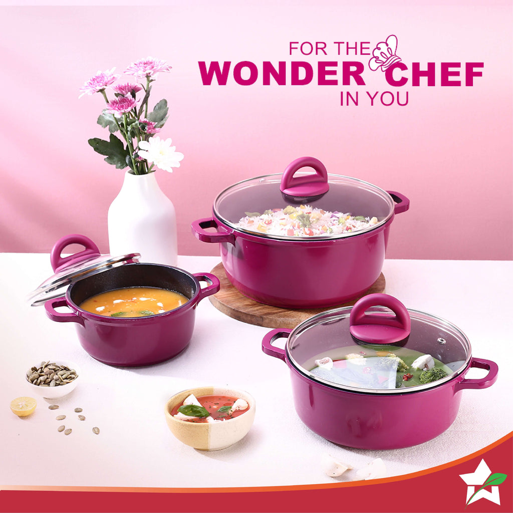 Wonderchef Ceramide Casserole Set | Non Stick Cookware Set Online