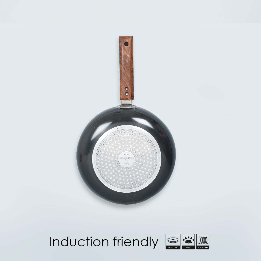 Wonderchef Ebony Fry Pan 24Cm | Aluminum Nonstick Frying Pan Online