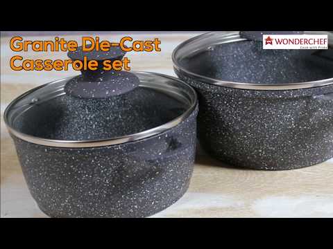 Buy Granite Die-Cast Casserole Cookware Set-Red Online At Best Price